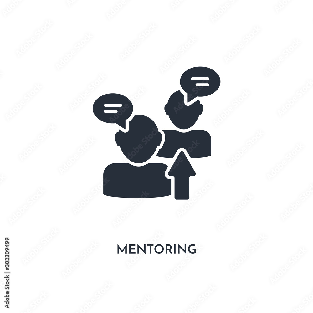 mentoring icon. simple element illustration. isolated trendy filled mentoring icon on white ...
