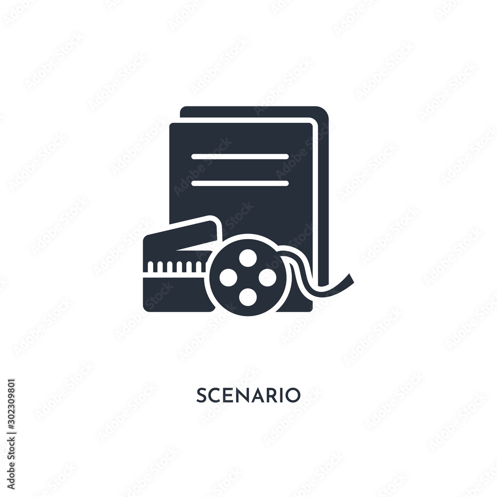 scenario icon. simple element illustration. isolated trendy filled ...
