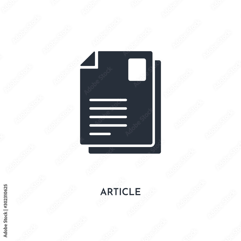 article icon. simple element illustration. isolated trendy filled ...