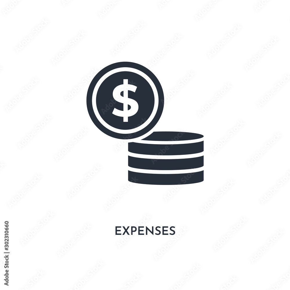 expenses icon. simple element illustration. isolated trendy filled ...