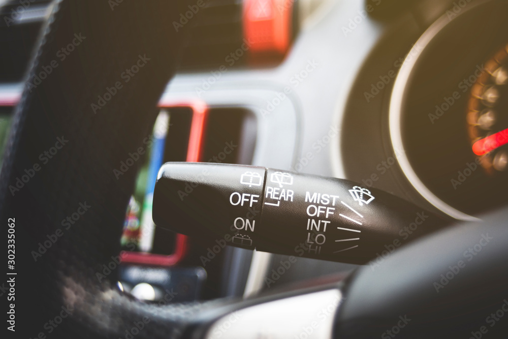 Wiper stick control switch with speed adjustment toggle switch on the ...