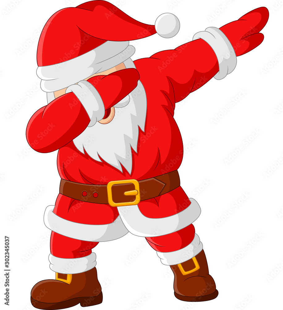 Cartoon happy dancing Santa Claus Stock Vector | Adobe Stock
