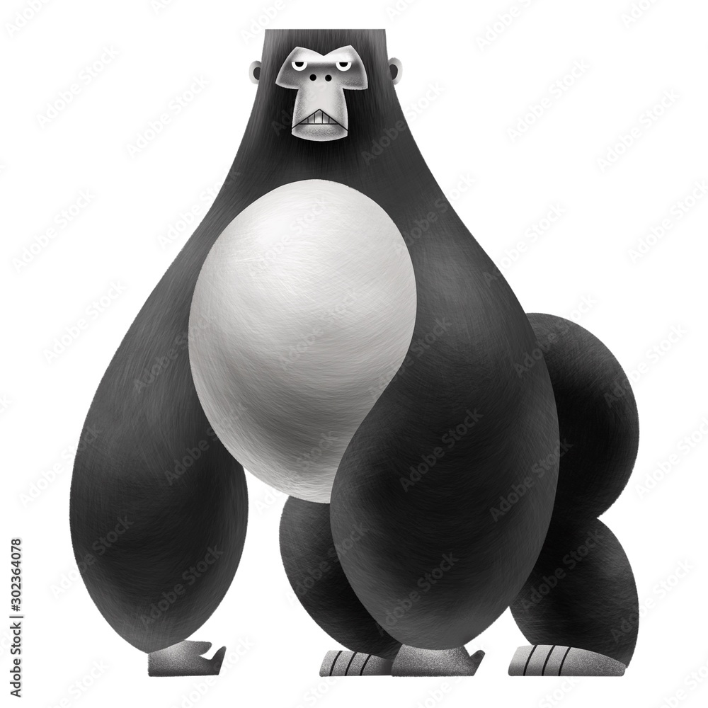 Gorilla cartoon isolate on white cartoon Stock Illustration | Adobe Stock