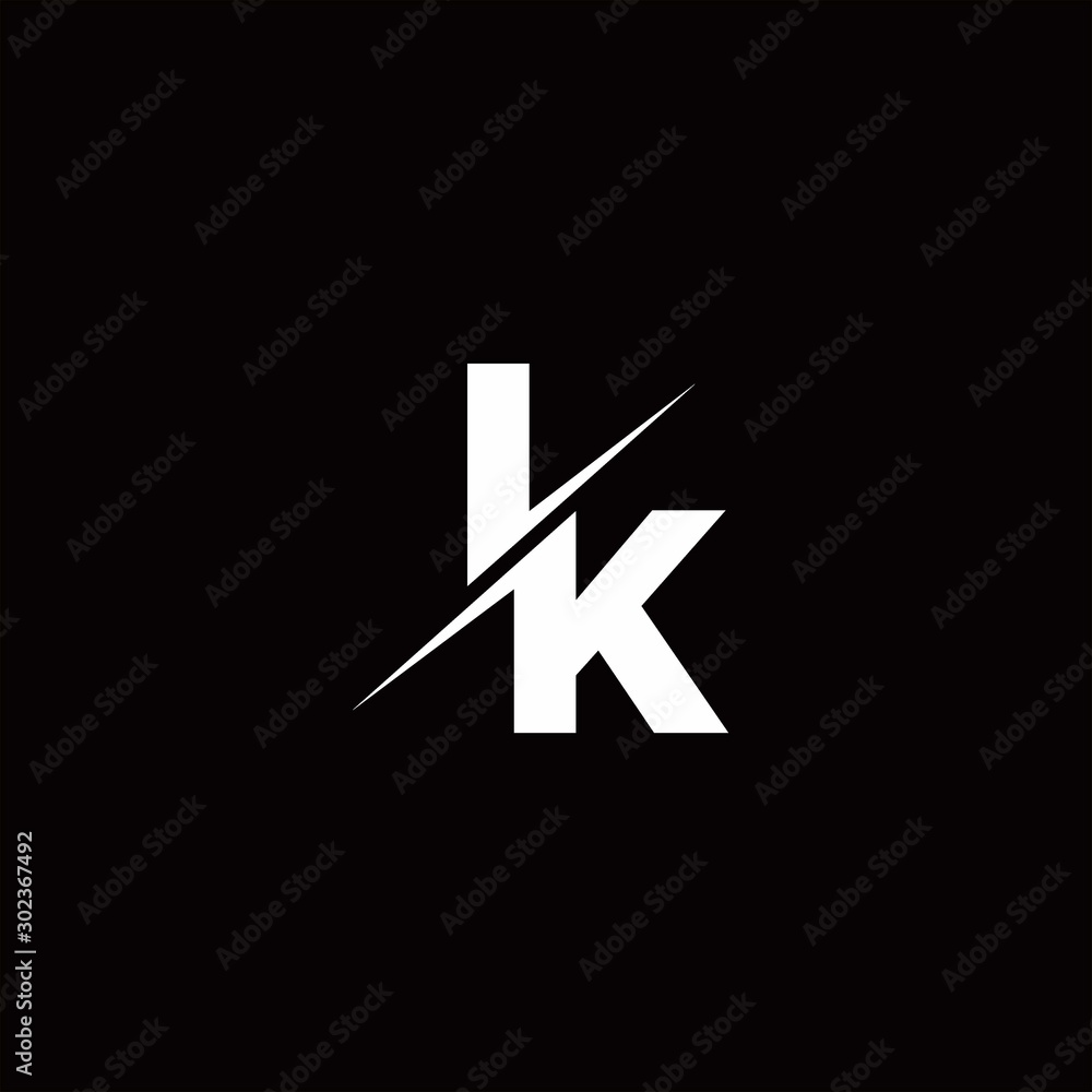 IK Logo Letter Monogram Slash with Modern logo designs template Stock ...