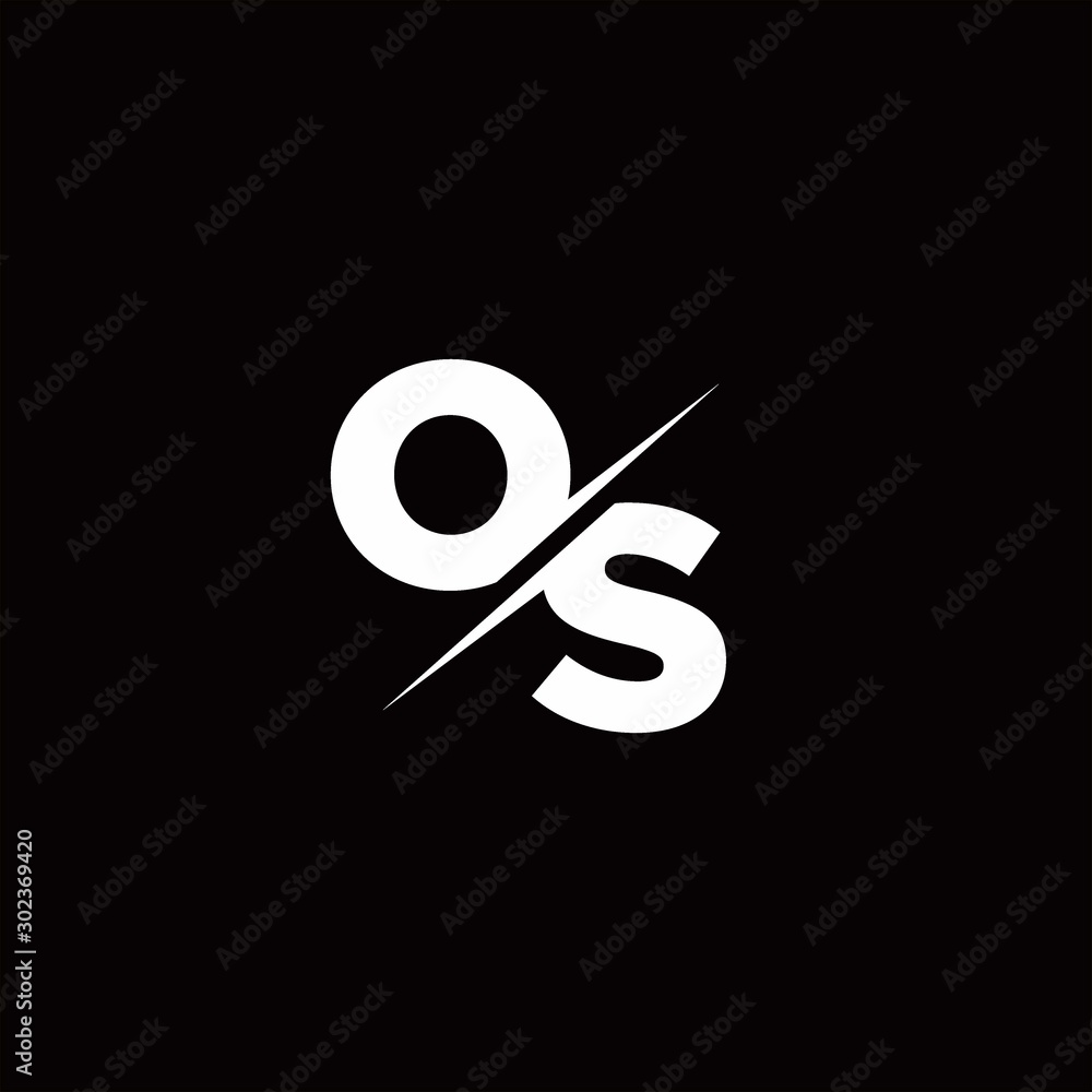 OS Logo Letter Monogram Slash with Modern logo designs template Stock ...
