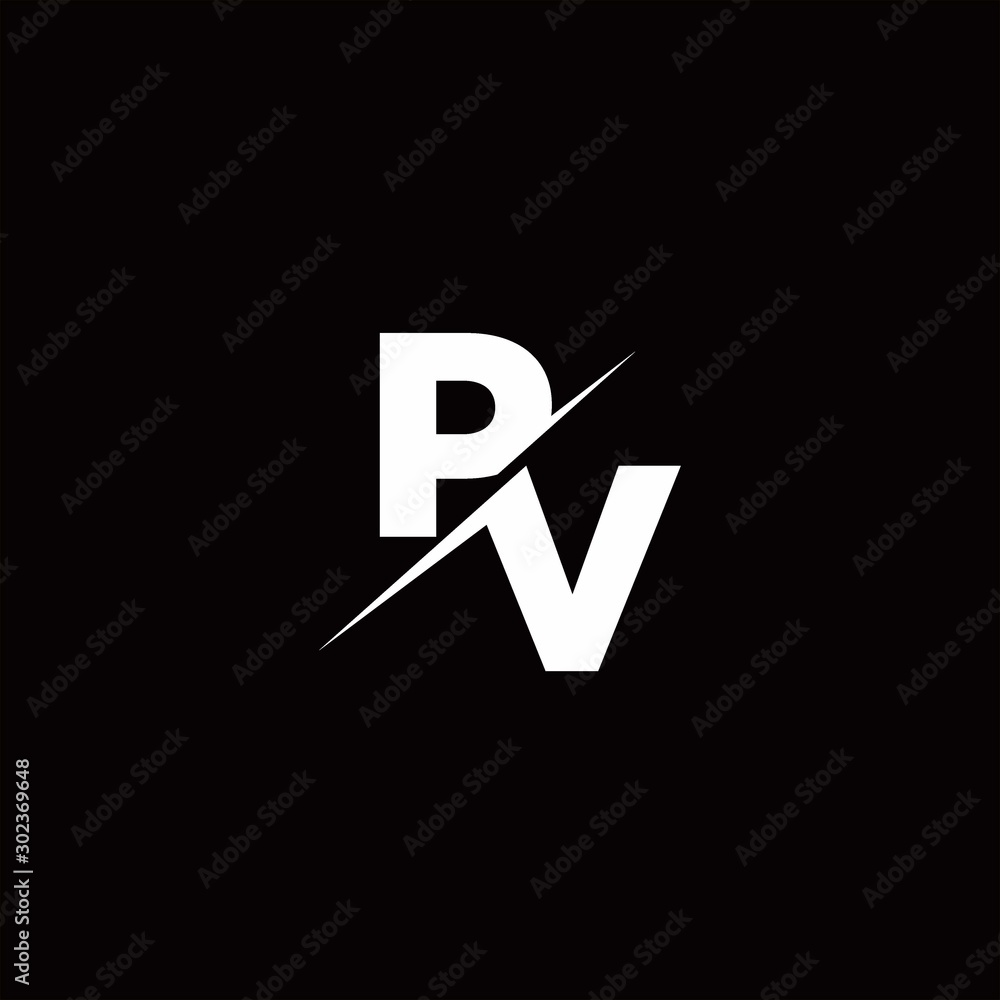 PV Logo Letter Monogram Slash with Modern logo designs template Stock ...