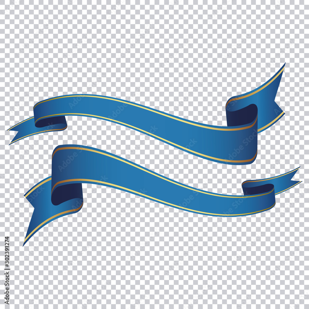 blue ribbon banner on transparent background Stock Vector | Adobe Stock