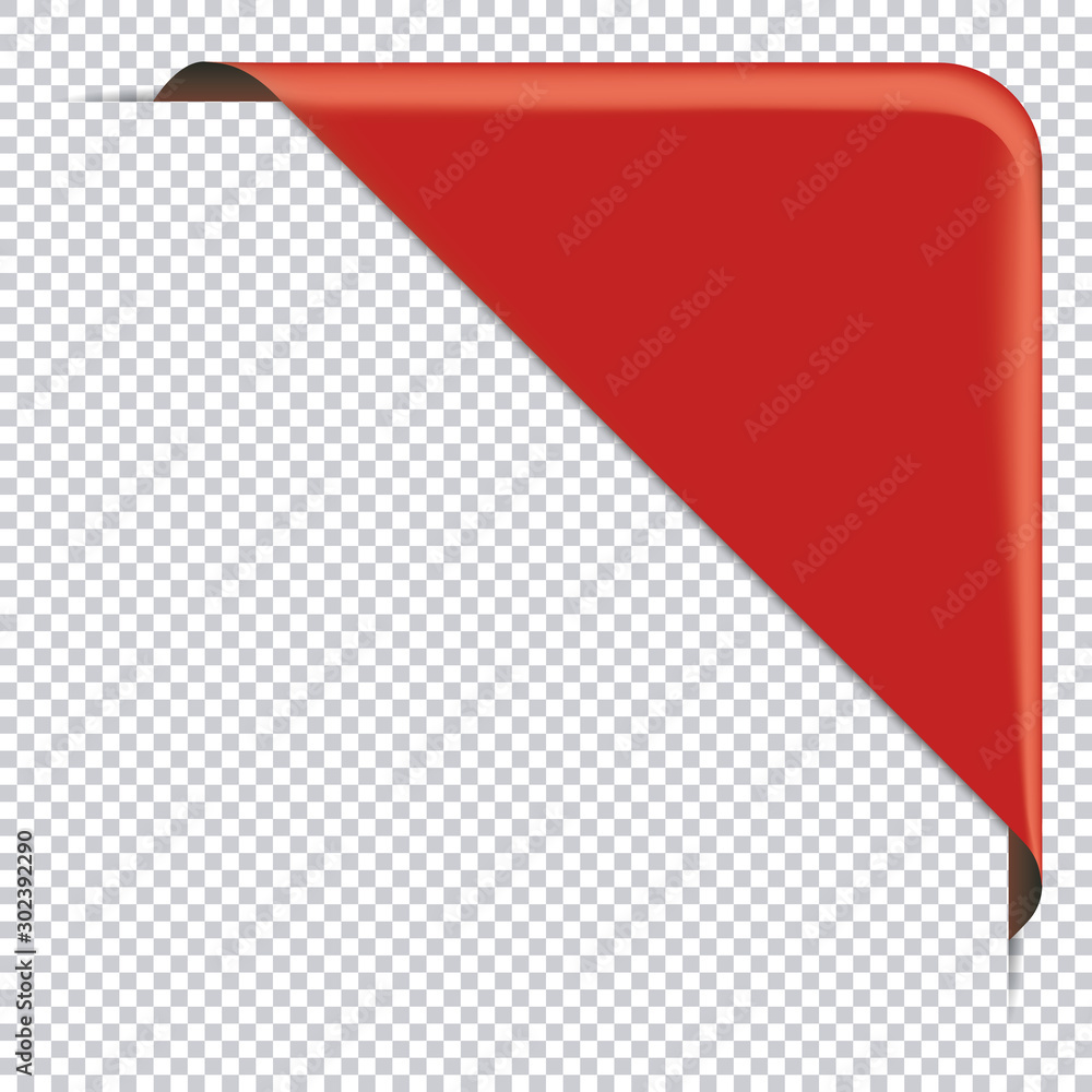 red corner ribbon banner isolated on transparent background Stock ...