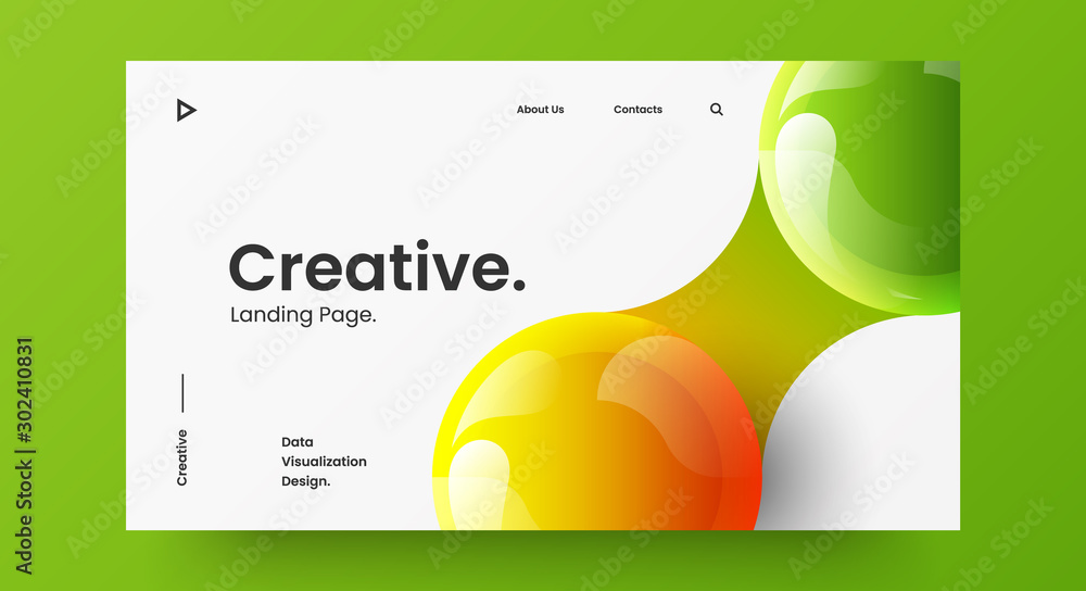 Creative horizontal website screen part for responsive web design ...