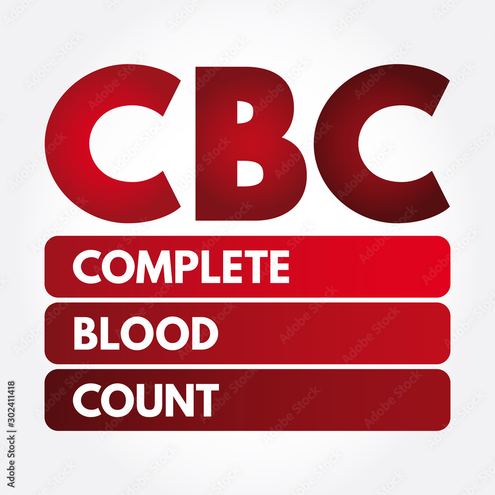 CBC - complete blood count acronym, medical concept background Stock ...