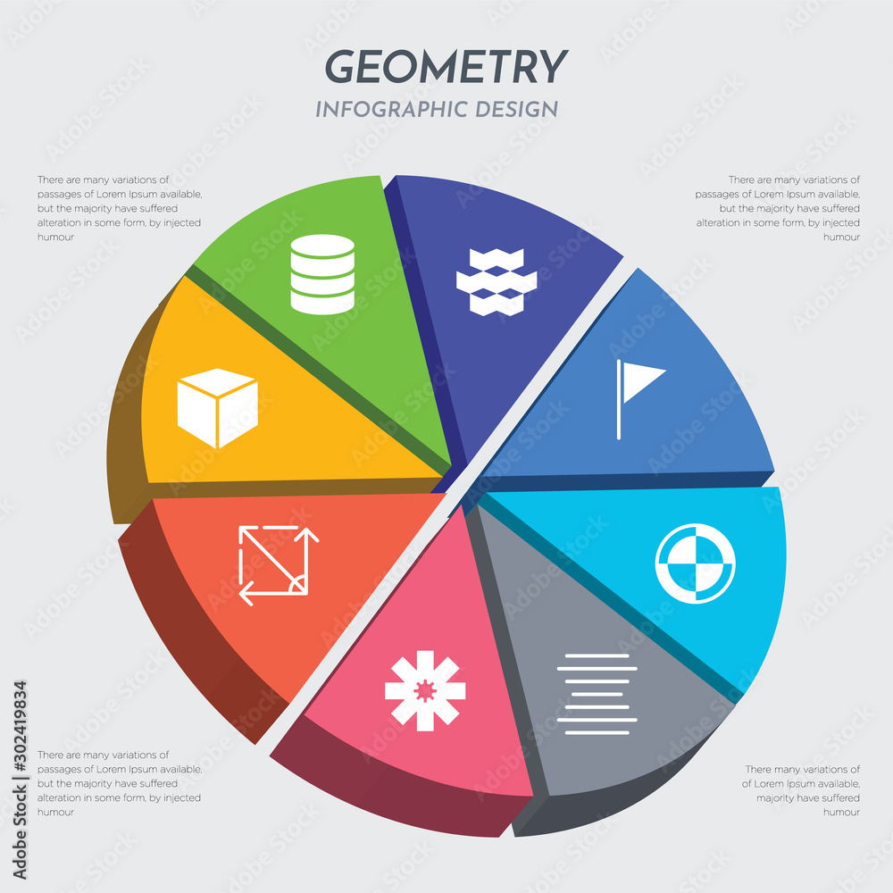 geometry concept 3d chart infographics design included 3d cube, angle ...