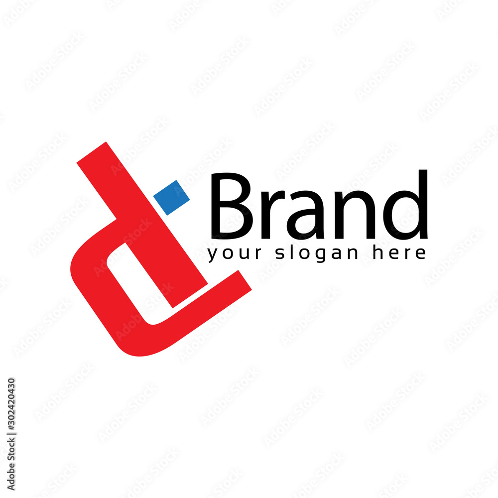 Red And Blue Letter CD Logo. Vector Illustration on white background ...