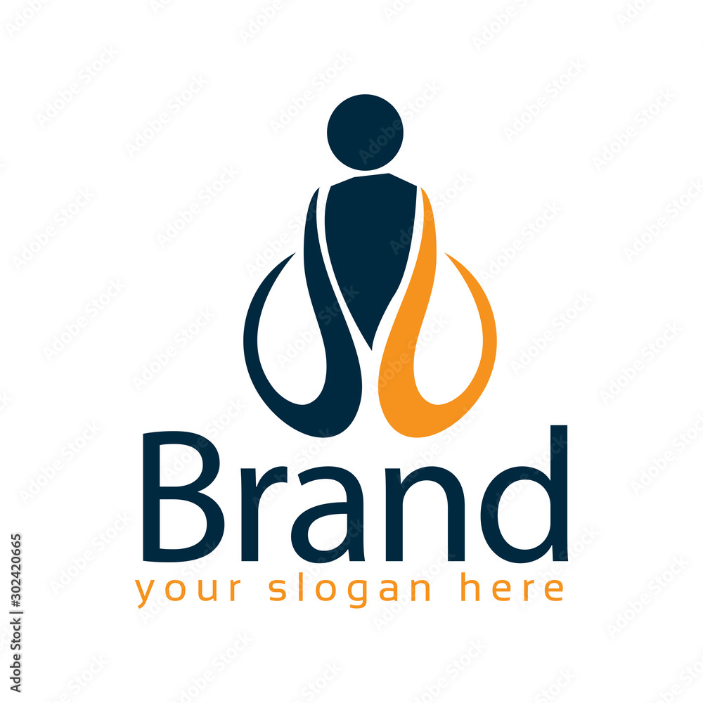 Blue And Orange People Logo Template, Blue and orange people. Vector ...