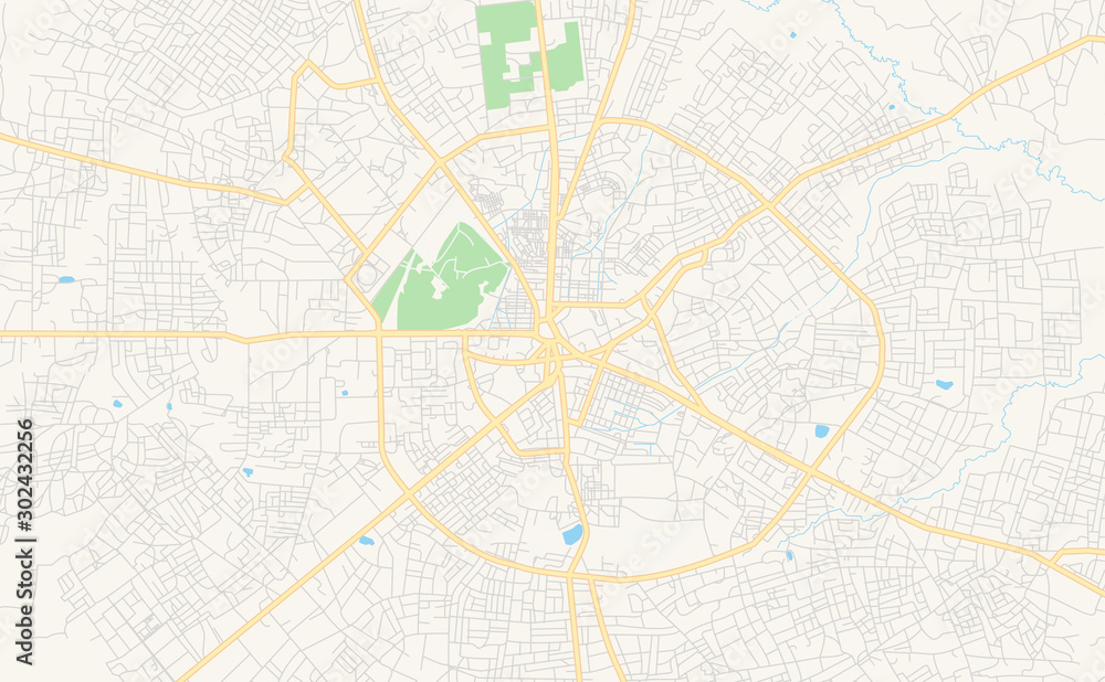 Printable street map of Tamale, Ghana Stock Vector | Adobe Stock