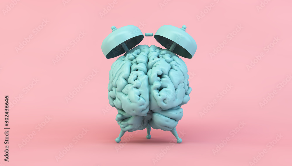 brain clock concept Stock Illustration | Adobe Stock