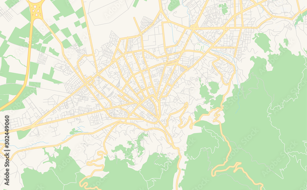 Printable street map of Blida, Algeria Stock Vector | Adobe Stock