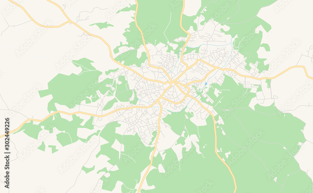 Printable street map of Ila Orangun, Nigeria Stock Vector | Adobe Stock