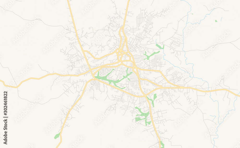 Printable street map of Bo, Sierra Leone Stock Vector | Adobe Stock