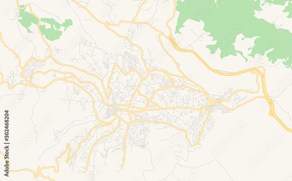 Printable street map of Medea, Algeria Stock Vector | Adobe Stock