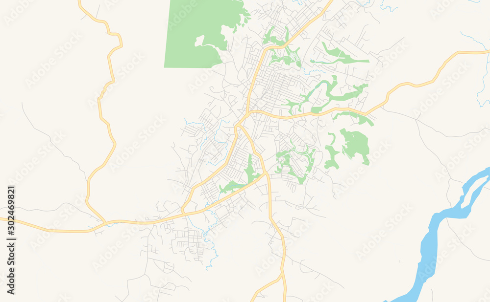 Printable street map of Kenema, Sierra Leone vector de Stock | Adobe Stock