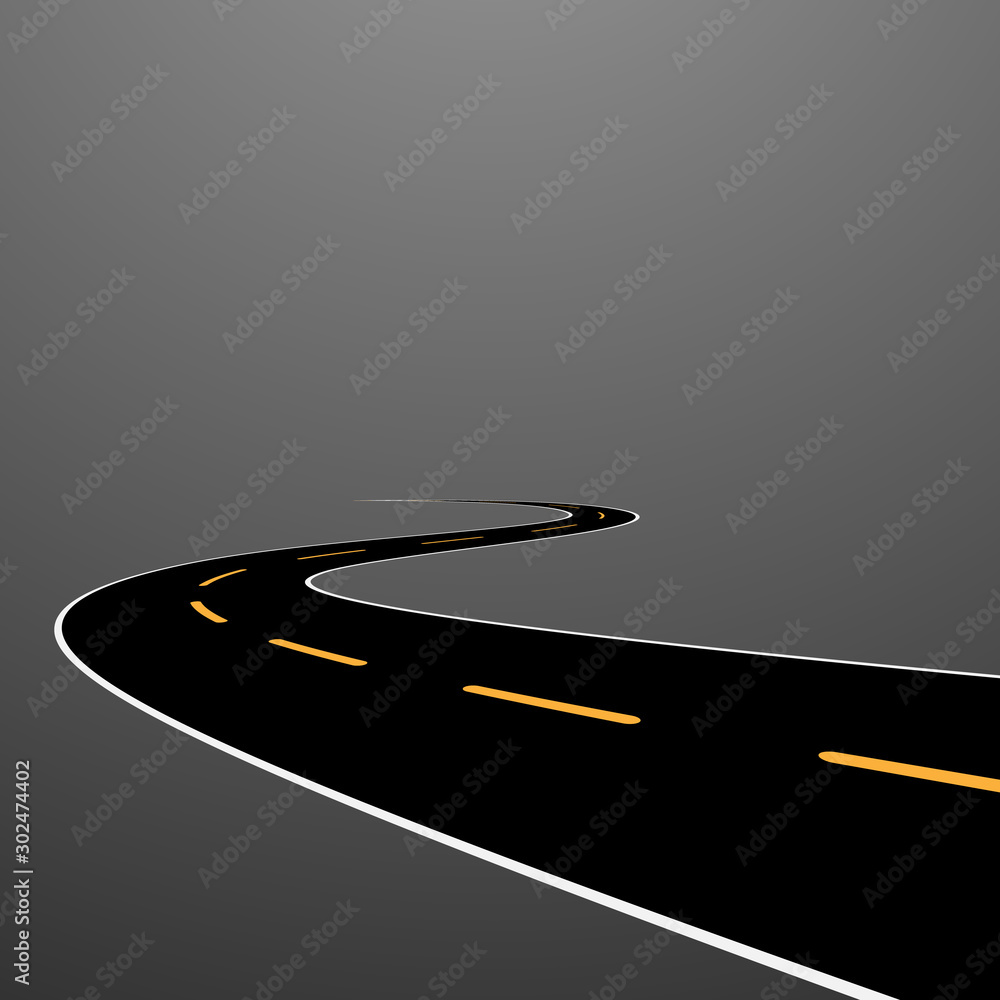 Road shape cartoon style vector illustration. Symbols and objects for ...