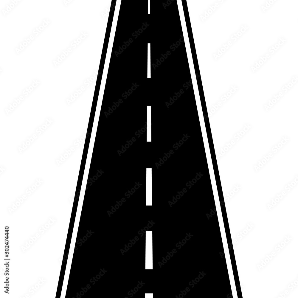 Road shape cartoon style vector illustration. Symbols and objects for ...
