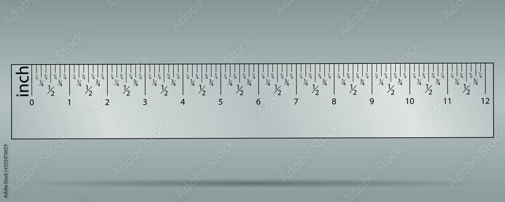 Original Inches, Inch Ruler. Measuring tool, Graduation grid, flat ...