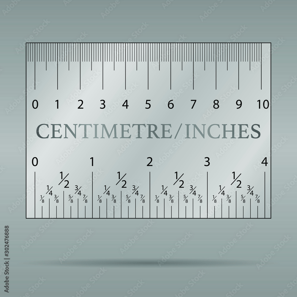 Original Centimetre and Inch, Inches Ruler. Measuring tool, Graduation ...