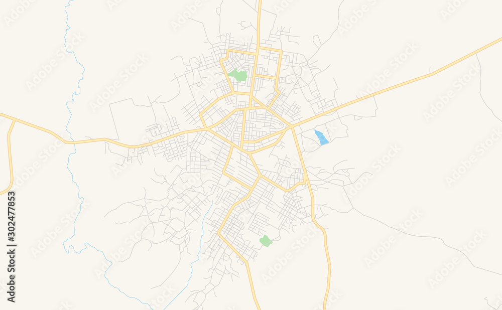 Printable street map of Divo, Ivory Coast Stock Vector | Adobe Stock