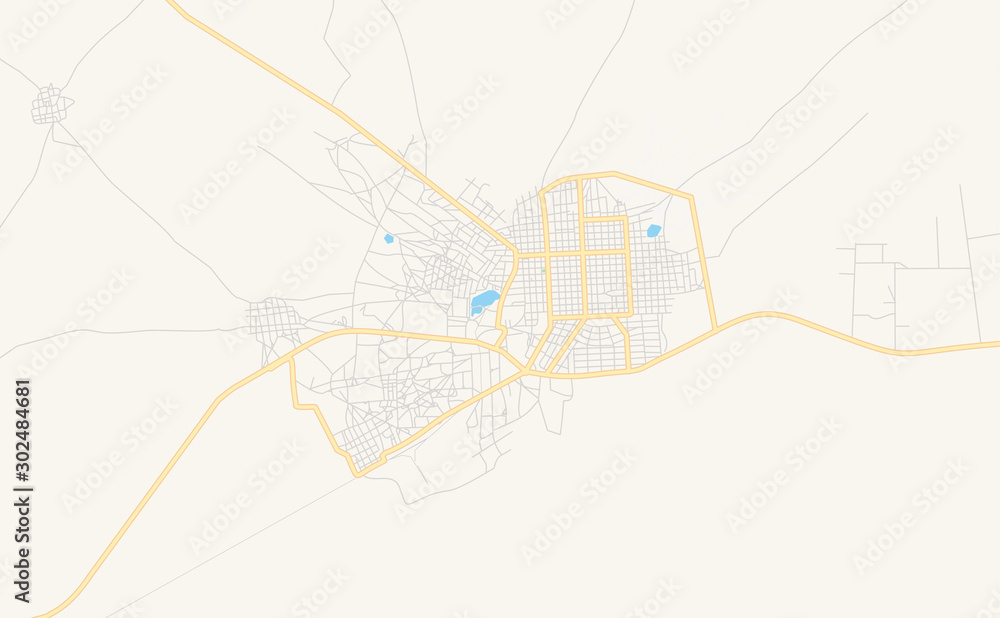 Printable street map of Nguru, Nigeria Stock Vector | Adobe Stock