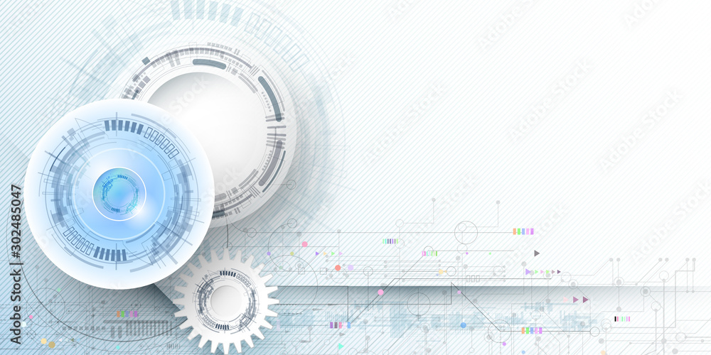 Vector Abstract futuristic eyeball on circuit board, Illustration high ...