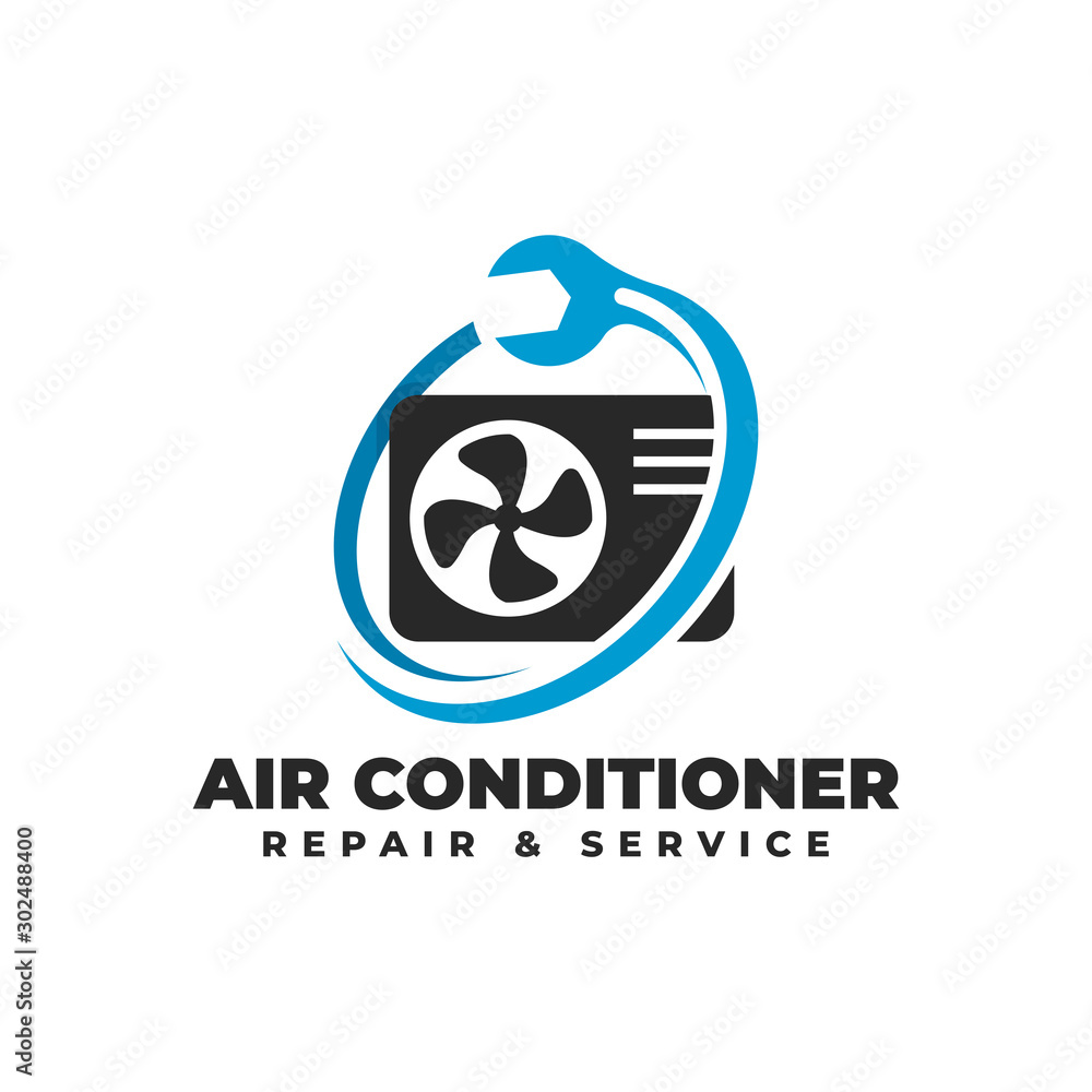 Air Conditioner Repair & Service Logo Vector Icon Illustration Stock ...