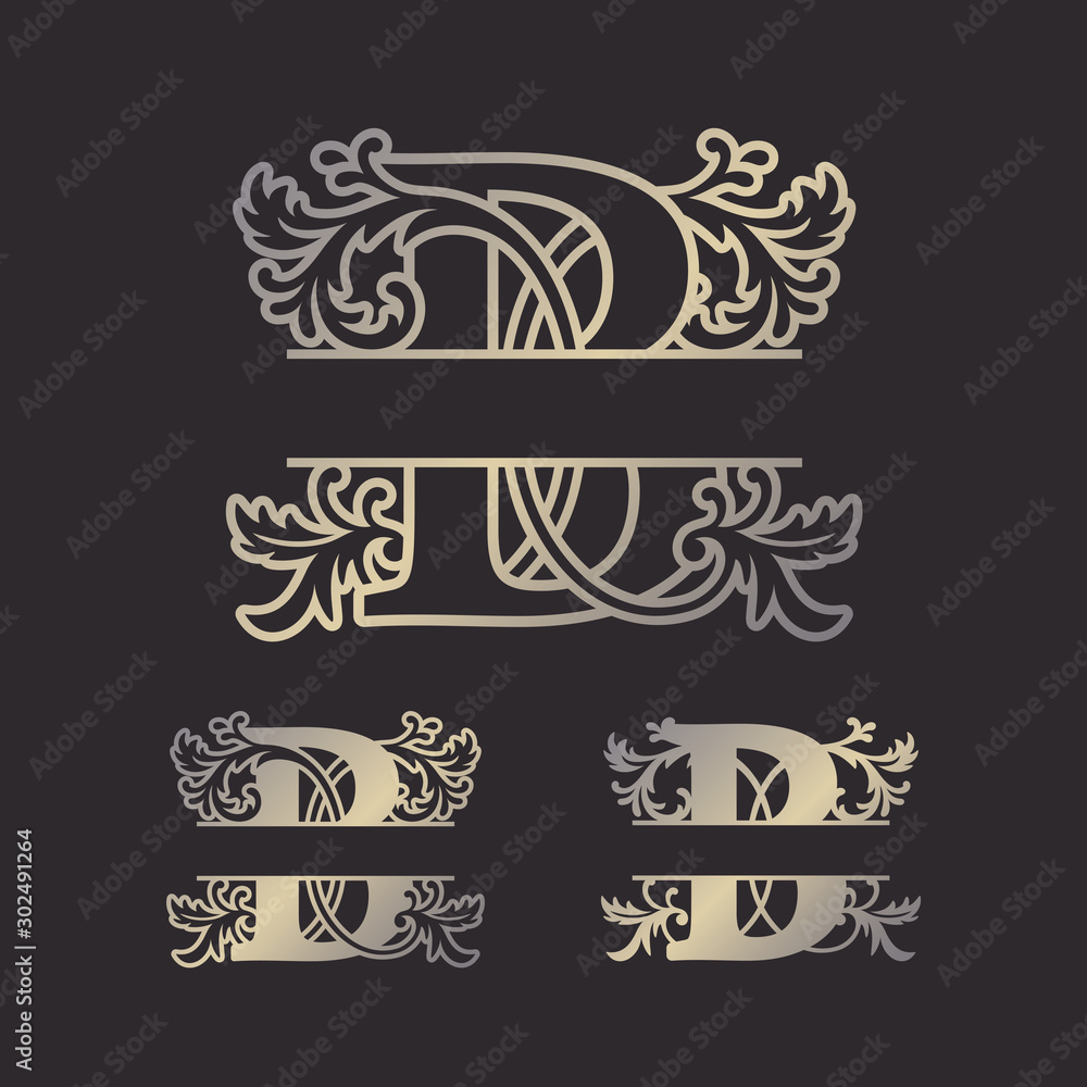 Alphabet Split Monograms, Split Letter Monogram, Alphabet Frame Font ...