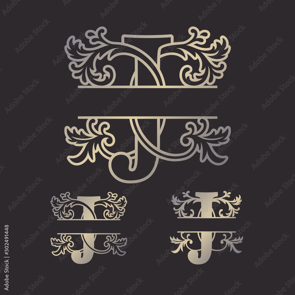 Alphabet Split Monograms, Split Letter Monogram, Alphabet Frame Font ...
