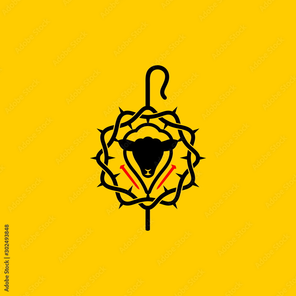 Christian symbols. The Bible and symbols of Jesus Christ are the crown ...
