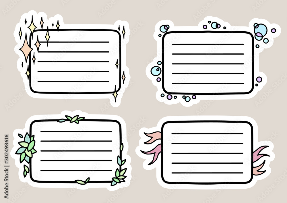 Set of Cute Hand drawn Doodle Banners and Ribbons isolated on white ...