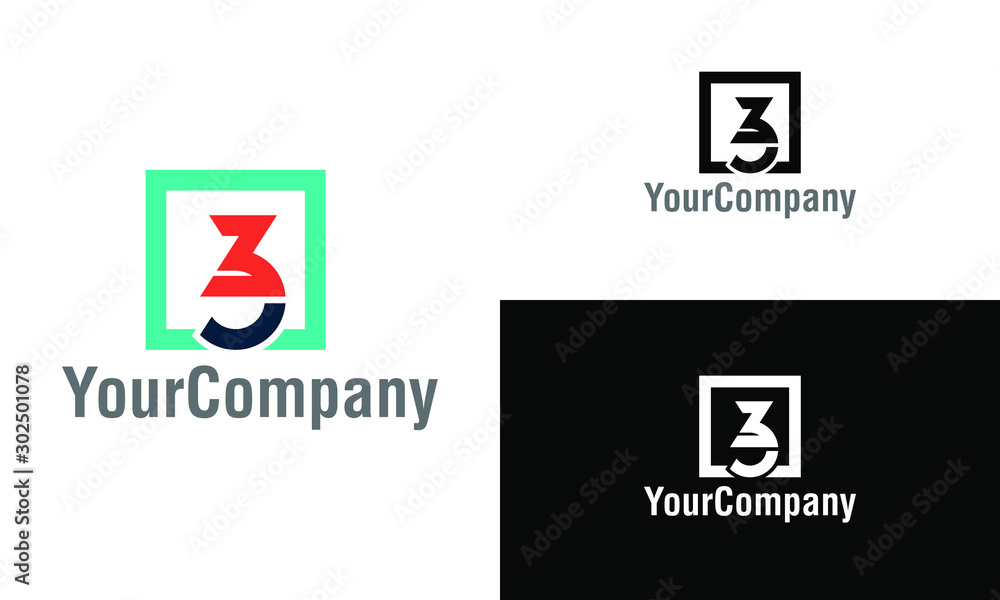 Corporate letter 3E logo design template. Simple and clean flat design ...