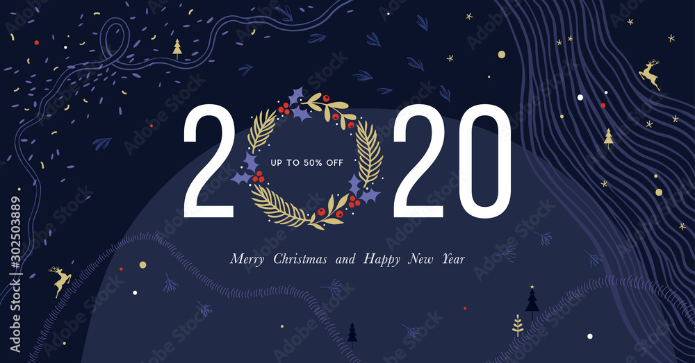 Winter Holidays banner design. Website or social media long header ...