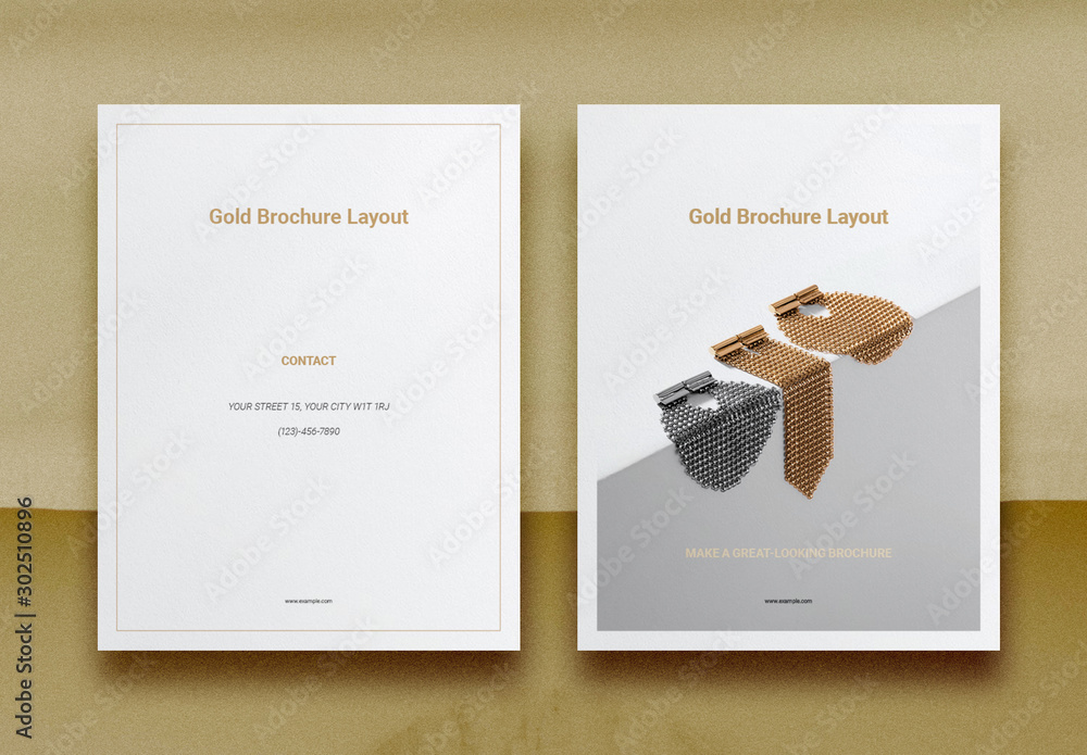 Gold Business Brochure Layout Stock Template | Adobe Stock