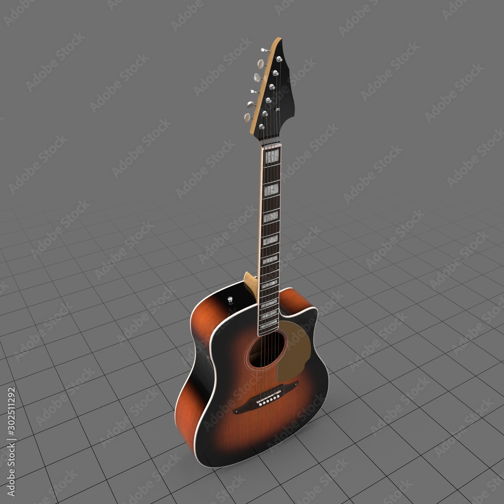 Acoustic guitar Stock 3D asset | Adobe Stock