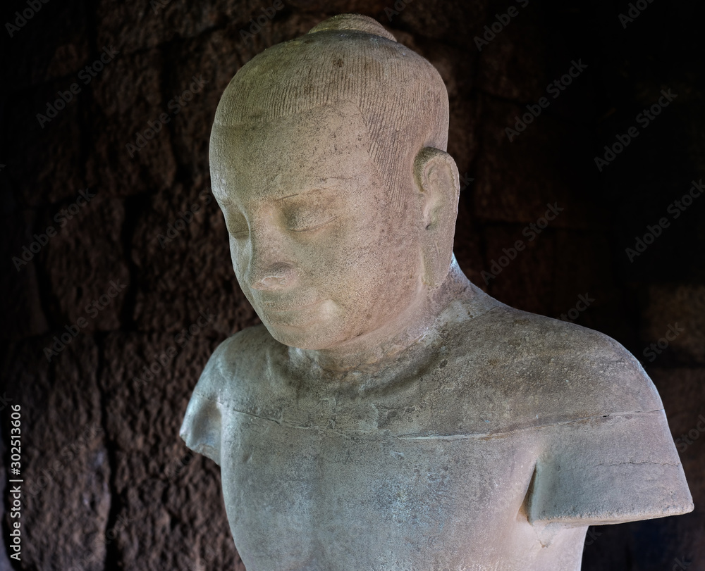 Close up, King Khmer Jayavarman VII King Of Khmer Prasat hin phimai ...