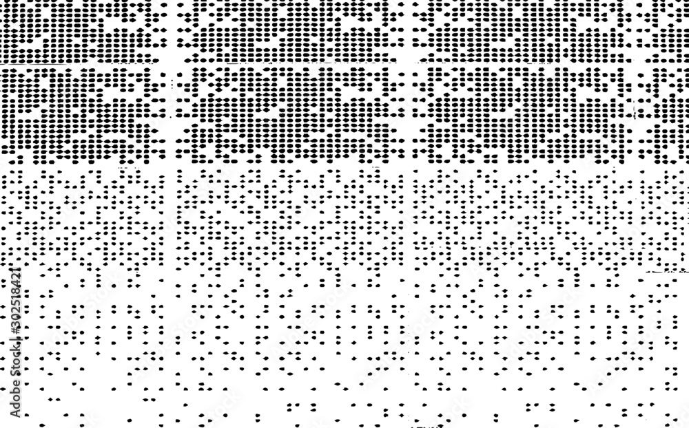 Abstract noise vanishing. Small geometric shapes increasing and ...