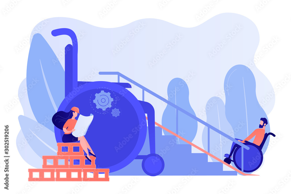 Ramp for people in wheelchairs, disabled care. Accessible environment ...