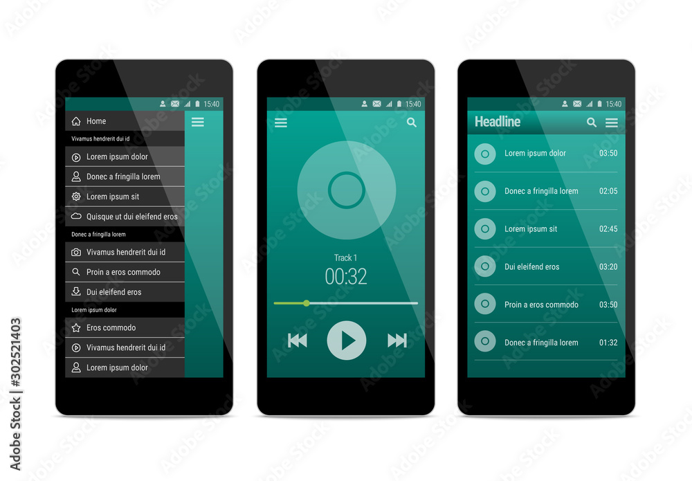 Music App User Ui Interface Stock Template | Adobe Stock