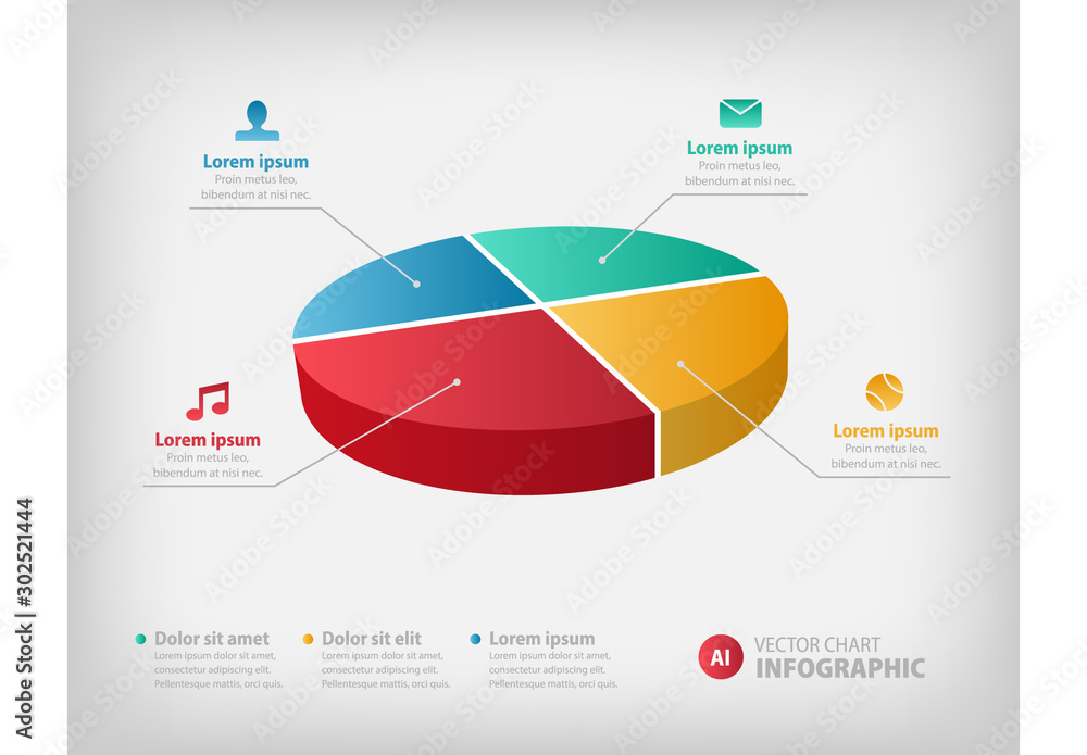 Multicolored Vector Chart Infographic Layout Stock Template | Adobe Stock