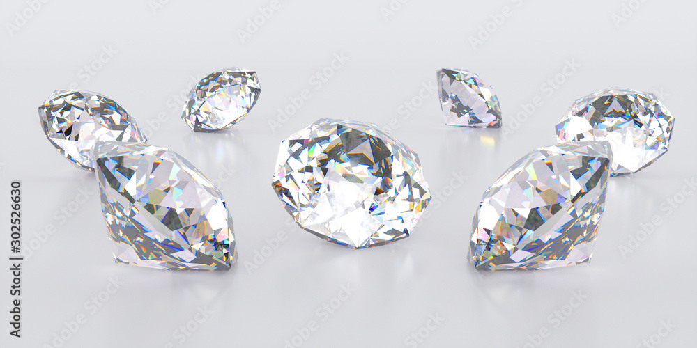seven diamonds lying in a small pile Stock Illustration | Adobe Stock