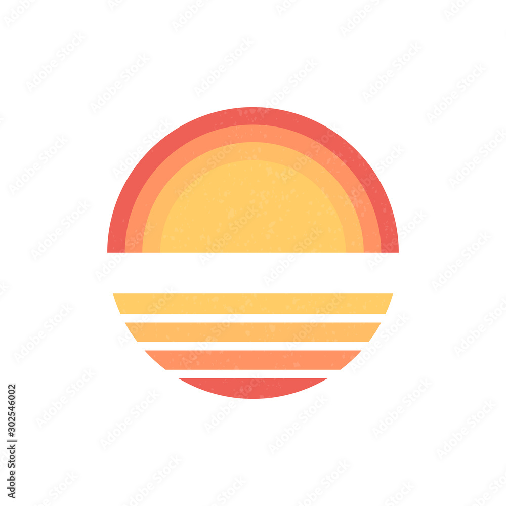 stock vector retro sun grid illustration of retro, background landscape ...