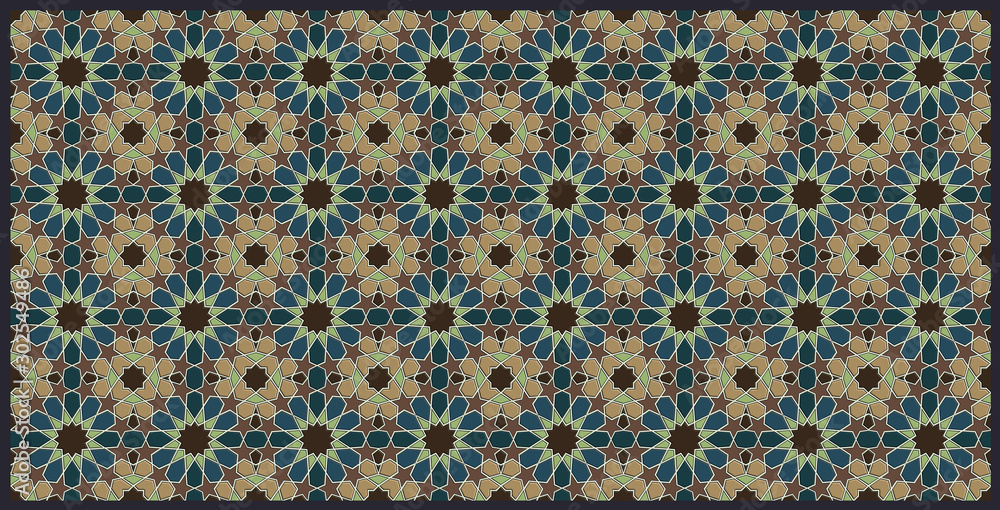 Seamless Arabesque pattern tiles, Islamic art for multiple purposes ...