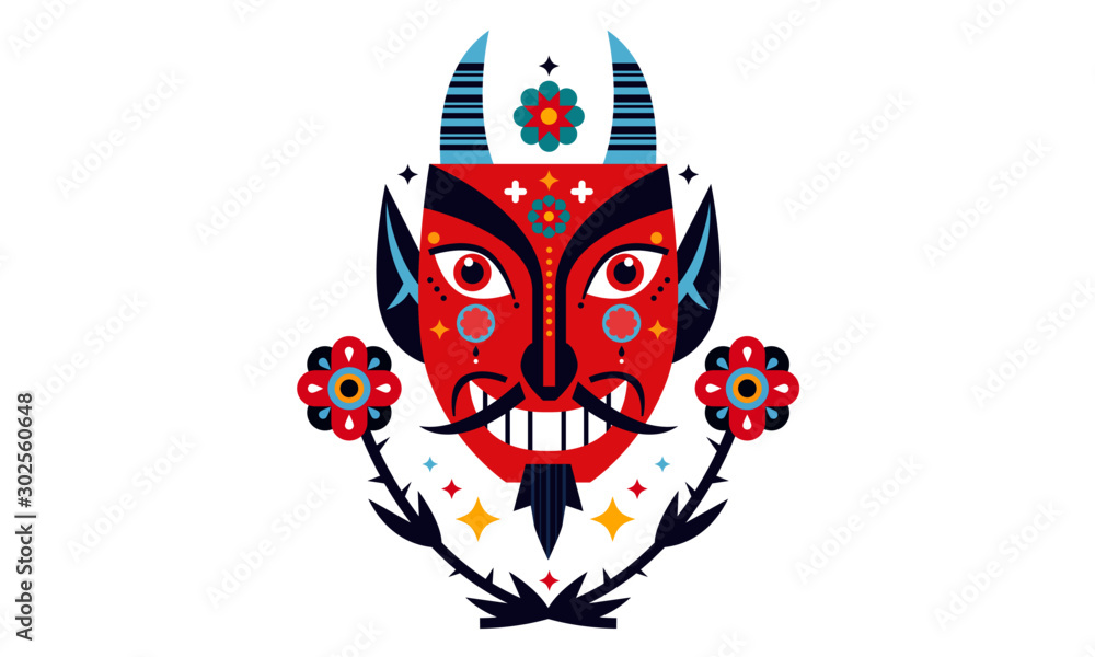 Diablo mask Stock Vector | Adobe Stock