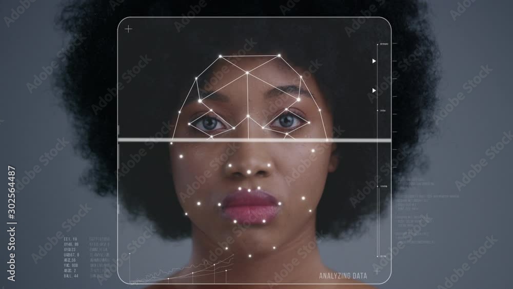 Future. Facial Scan. Face ID. Technological Biometric Facial ...